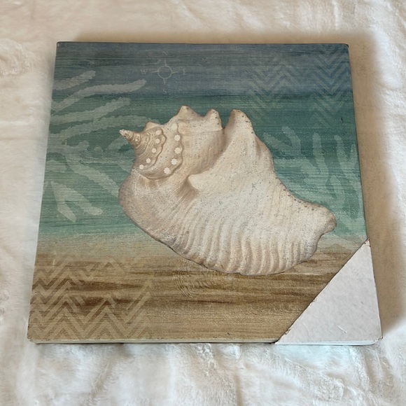 Art | Seashell Beach Sand Canvas Wall Decor | Poshmark